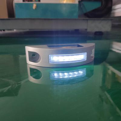 China China Outdoor Aluminum Semi-circle Solar Powered Cat Eye Traffic Warning Flashing Blinking Roadside Marking Light LED Road Stud for sale