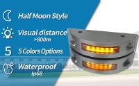 China China Outdoor Aluminum Semi-circle Solar Powered Cat Eye Traffic Warning Flashing Blinking Roadside Marking Light LED Road Stud for sale