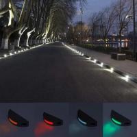 China China Outdoor Aluminum Semi-circle Solar Powered Cat Eye Traffic Warning Flashing Blinking Roadside Marking Light LED Road Stud for sale