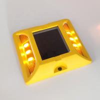 China High Load Capacity Yellow Shell Body Yellow LED Pavement Marker Light Solar Road Stud for sale