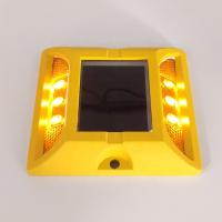 China High Load Capacity Yellow Shell Body Yellow LED Pavement Marker Light Solar Road Stud for sale