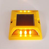 China High Load Capacity Yellow Shell Body Yellow LED Pavement Marker Light Solar Road Stud for sale
