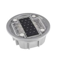 China Round Aluminum LED Lane Divider Blinker Traffic Warning Marker Solar Road Stud Light for sale