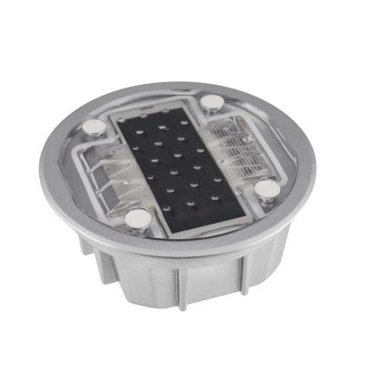 China Round Aluminum LED Lane Divider Blinker Traffic Warning Marker Solar Road Stud Light for sale