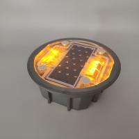 China Round Aluminum LED Lane Divider Blinker Traffic Warning Marker Solar Road Stud Light for sale