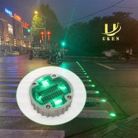 China Outdoor Highway 40T Load Capacity South Korea Version 8 LED Round Aluminum Embedded Step Light Roadway Solar Road Stud for sale