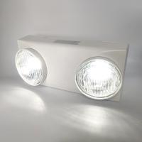 China Long Lasting Two Lamps White ABS Wall Mounted Automatic Fire Safety LED Luminaries Exit Emergency Light for sale