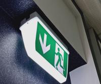 China Fire Safety IP65 PC Plastic Double Sides Automatic Emergency Light Box Running Man LED Evacuation Exit Sign with Battery for sale