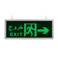 China Glow in the Dark Customized Fire Exit Sign Direction Running Man Hanging Emergency Light Exit Signage for sale