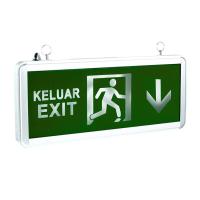 China Glow in the Dark Customized Fire Exit Sign Direction Running Man Hanging Emergency Light Exit Signage for sale