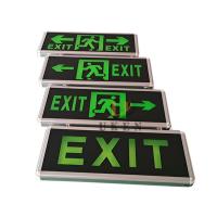 China ES-02 220V English and Arabic Language LED Plastic Exit Signal Sign Lamp Indicator Emergency Light with Arrow Direction for sale