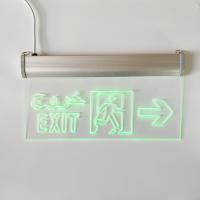 China Transparent Acrylic Durable LED Exit Sign 3W OEM Fire Safety Emergency Evacuation Light Exit Sign with Backup Battery for sale