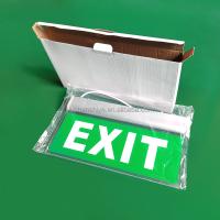 China Wall Mounted Emergency Exit Light Double Side Illuminated LED Indicator Sign for sale