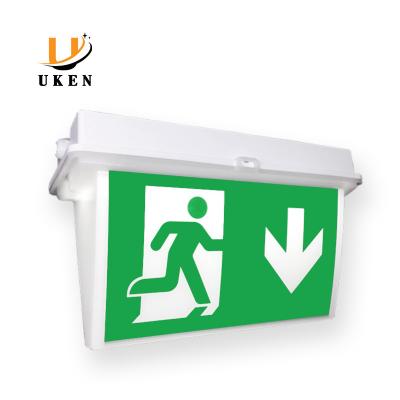 China Waterproof Emergency Exit Light Ceiling Recessed Mounted Fire Escape Exit Sign for sale