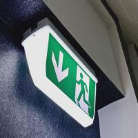 China LED Emergency Exit Box Light Automatic Waterproof Ceiling Recessed Double Side Sign for sale