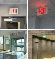 China LED Emergency Fire Exit Light Red Green Letter Sign With Ni-Cd Battery for sale