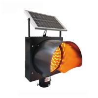 China Solar Powered Traffic Warning Light Yellow Flashing LED Road Safety Signal for sale