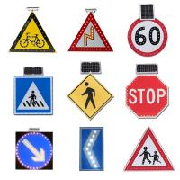 China Safety Solar Traffic Sign Warning Road Arrow Stop Reflective Flashing LED Sign for sale