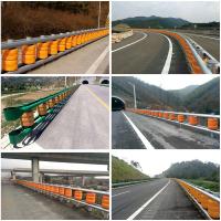 China Safety Traffic Road Barrier EVA Buckets Rolling Anti Crash Guardrail Road Roller Barrier for sale