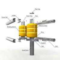 China Safety Traffic Road Barrier EVA Buckets Rolling Anti Crash Guardrail Road Roller Barrier for sale