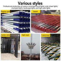 China Outdoor Solar Street Light Pole Galvanized Waterproof Lamp Post for sale