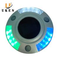 China IP68 Decks Docks Lighting Exterior Metal Shell Solar Road Stud Light 3 Colors Led Warning Marine Boat Navigation Lights for sale