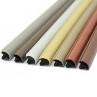 China Slot Type Anti Collision D Shape Wooden Door Seal Strip Grey Oak Color 12*5mm for sale