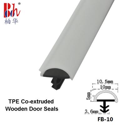 China Co-Extruded D Shape Rubber Sealing strips Wooden Door Seal Strip Weatherstrip White Color for sale