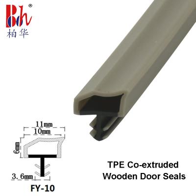 China High Resilience Wooden Door Seal Strips Door Weatherstripings Gray Oak Color 10*6mm for sale