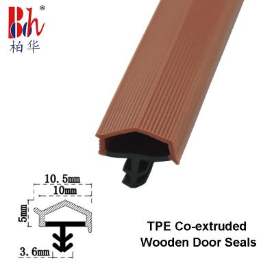 China A Shape Co-Extruded TPE Rubber Sealing Strips Weatherstrip Red Brown Color for sale