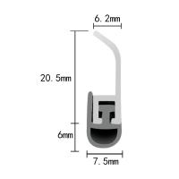 China Aluminum With PVC Rubber Strips Garage Door Bottom Seal Strip - MOQ 1000pcs for sale
