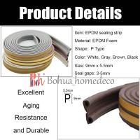 China 9x5.5mm EPDM Rubber Seals P Shape Weatherstrips For Door And Window for sale