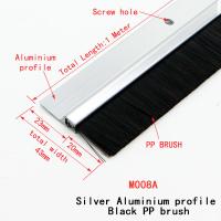 China 1000mm Aluminium Door Bottom Brush Strip Silver Door Sweep for sale