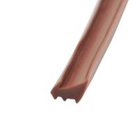 China 10*8 mm Brown PVC Rubber Strip Groove Type Barrier Strips for sale