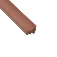 China 10*8 mm Brown PVC Rubber Strip Groove Type Barrier Strips for sale