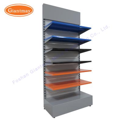 China Retail Cosmetic Angled Slatwall Shelves Cigarette Display for sale