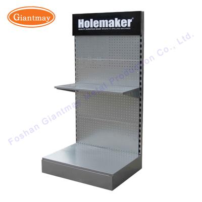 China Logo Iron Metal Pegboard Display Stand For Hardware Shop Rack for sale