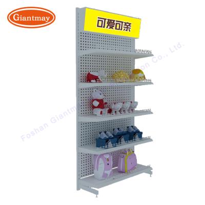 China Gondola Shelf Metal Pegboard Perforated Rack Stores Retail Display for sale