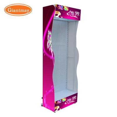 China Metal Pegboard Rack with LED Light Retail Store Display for sale