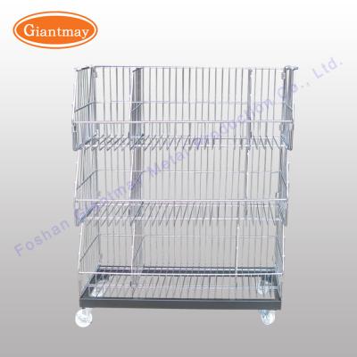 China Metal Buffet Bread Rack Mesh Display Stand With Wheels for sale