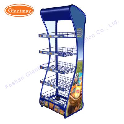 China Modern Candy Chips Rack Bakery Display Basket W980*D500*H1600mm for sale