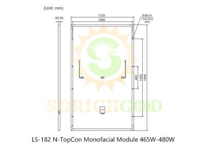 China 465W 182 N-TopCon Monofacial Module Monocrystalline Silicon Panels for sale