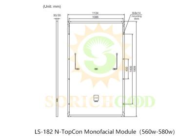 China 560W 182 N-TopCon Monofacial Module Monocrystalline Silicon Panels for sale