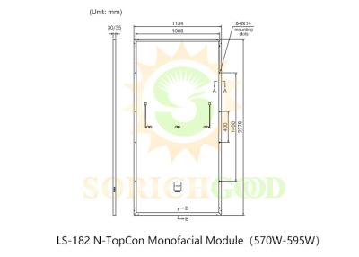 China 570W 182 N-TopCon Monofacial Module 72S For Commercial Utility Scale Solar for sale