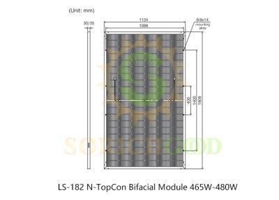 China 465W Bifacial Monocrystalline Silicon Panels For Environmental Conditions for sale
