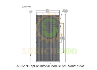 China 570W 182 N-TopCon Bifacial Module 72S High Performance Mono PV Solar Panels for sale