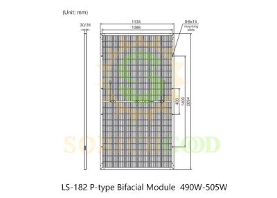 China PB490 P-type Bifacial Monocrystalline Silicon Panels for Utility-Scale Installations for sale
