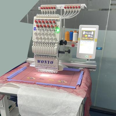 China Hot Sale Wonyo Single Head Computerized Jacket Embroidery Machine on Fabrics and Finished Caps for sale