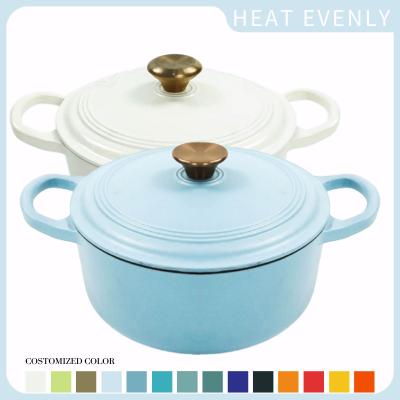 China Non Stick 4l White Enamel Cast Iron Cookware Customized Service for sale