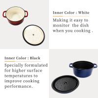 China Non Stick 4l White Enamel Cast Iron Cookware Customized Service for sale